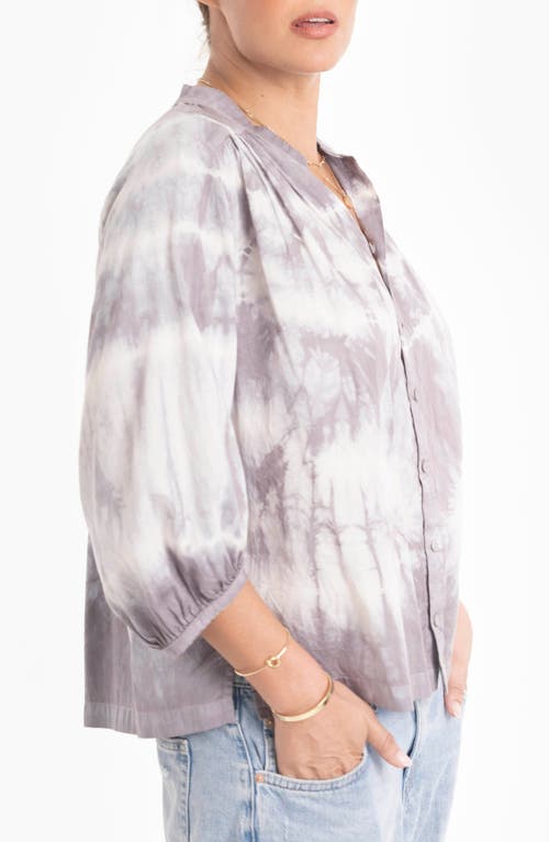 OCEAN+MAIN Ocean+Main Tie & Dye Cotton Poplin Peasant Blouse